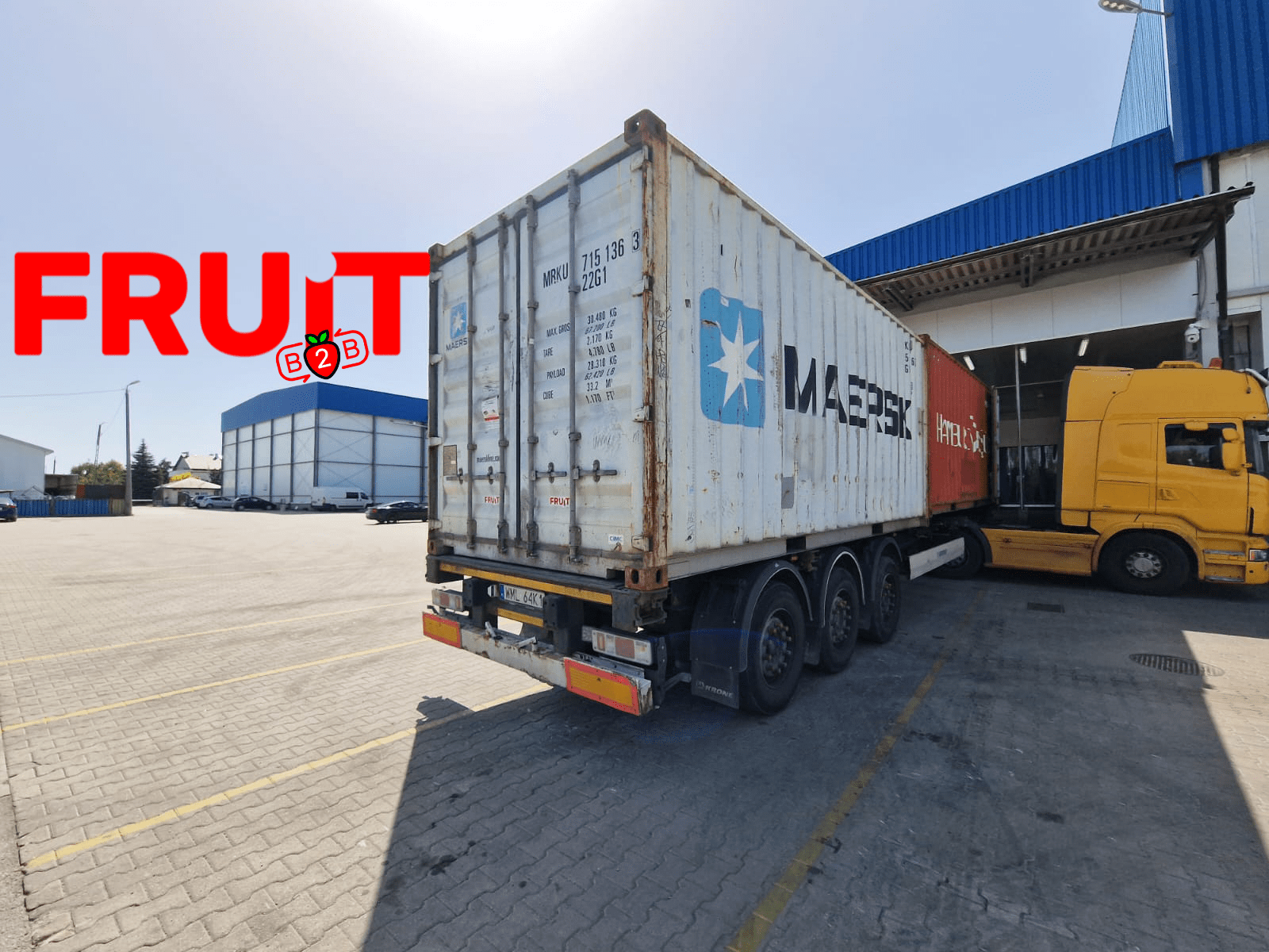 Aseptic Fruit Puree packed 80 drums per one container 20-foot container ...